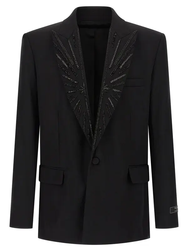 Balmain Crystal Blazer - Black