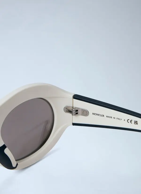 Moncler Oval Frame Sunglasses - White