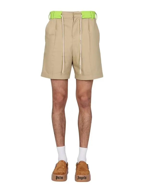 Palm Angels Side Band Bermuda Shorts - Cream