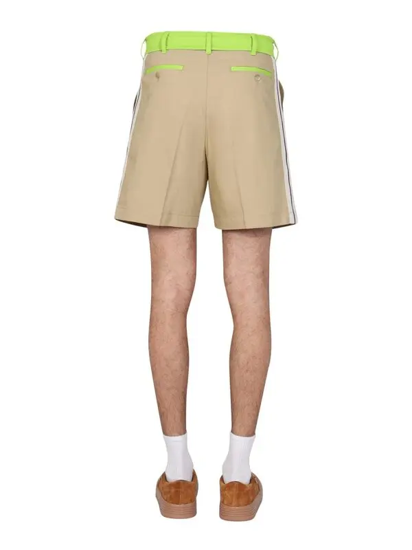 Palm Angels Side Band Bermuda Shorts - Cream