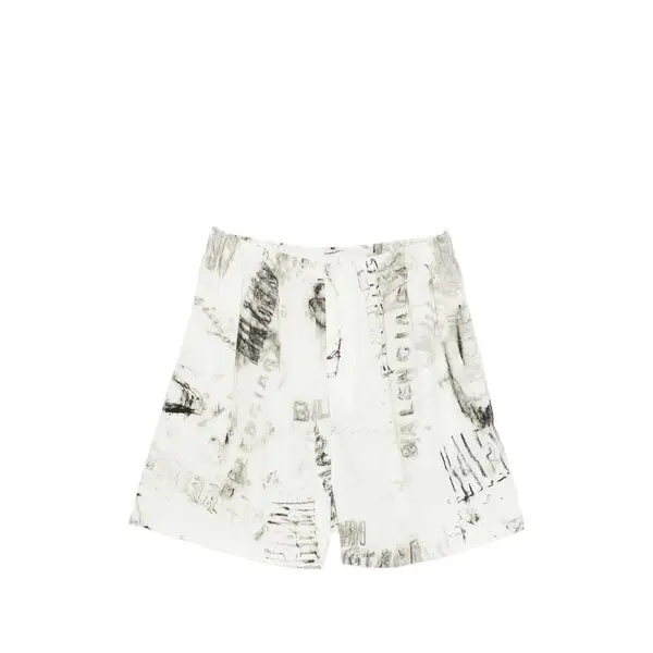 Balenciaga Graphic Print Track Shorts - Gray