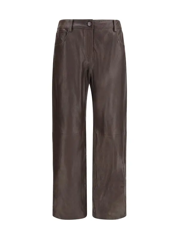 Magda Butrym Straight-leg Leather Pants - Brown