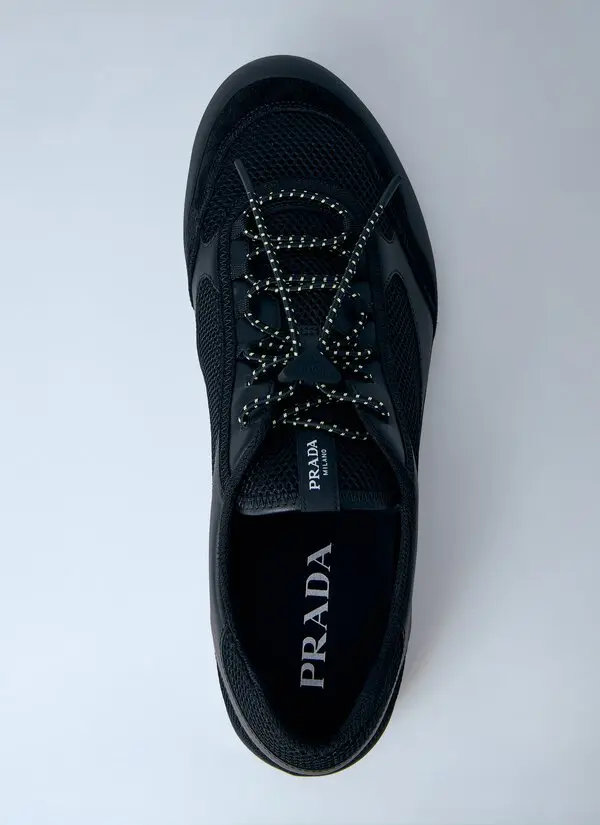 Prada Speedrock Mesh Panel Sneakers - Black