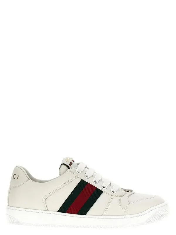 Gucci Screener Leather Sneakers - White