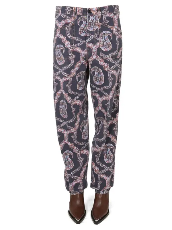 Etro Paisley Denim Pants - Multicolor