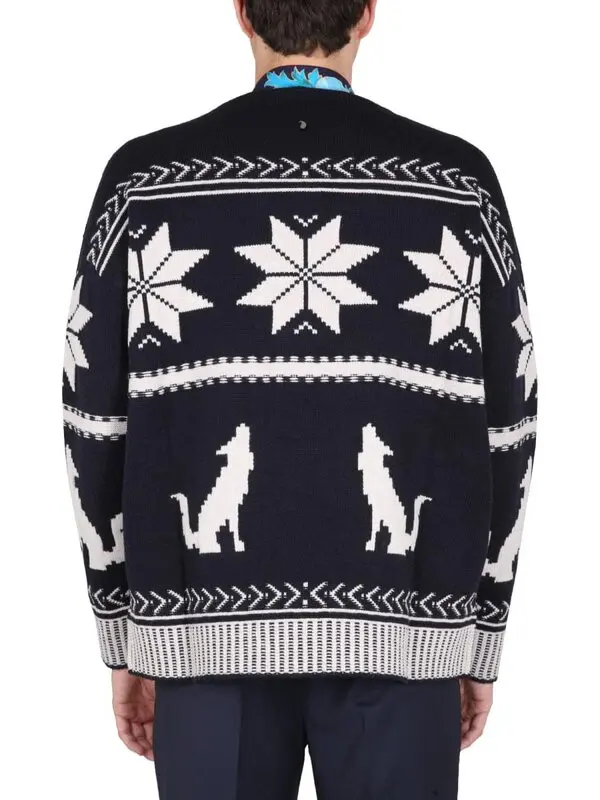Etro Virgin Wool Inlaid Pattern Sweater - Blue