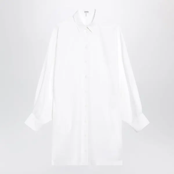 Loewe Cotton Poplin Shirt Dress - White