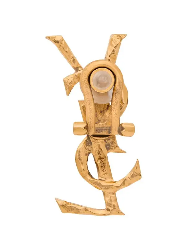 Saint Laurent Hammered Metal Cassandre Single Earring