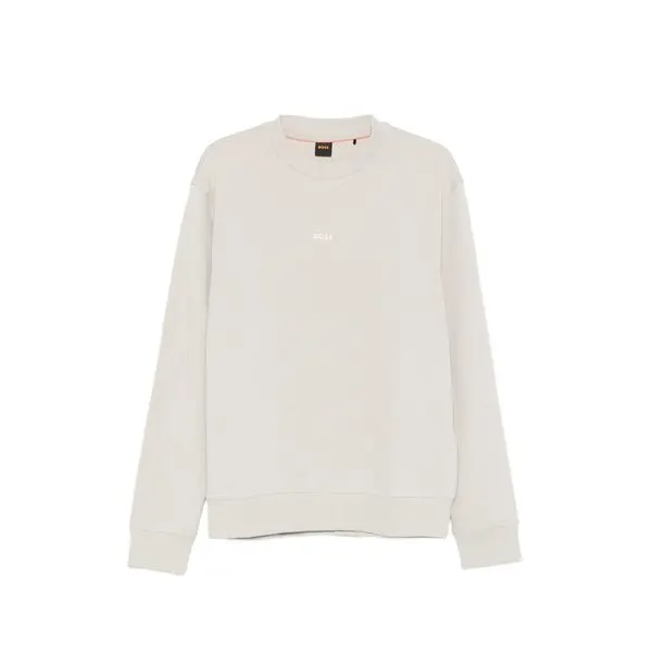 BOSS Cotton Logo Detail Sweatshirt - Cream