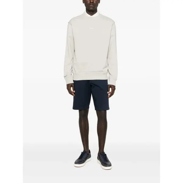 BOSS Cotton Logo Detail Sweatshirt - Cream