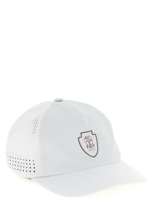 Brunello Cucinelli Tennis Logo Cap - White