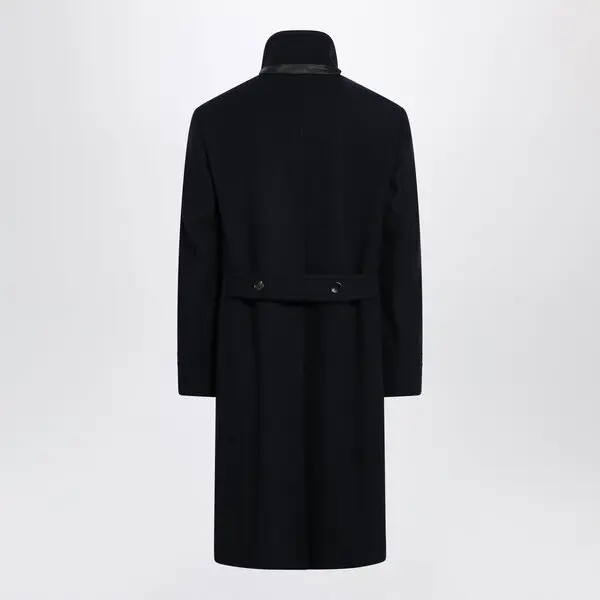 TOM FORD Wool Double-breasted Coat - Blue