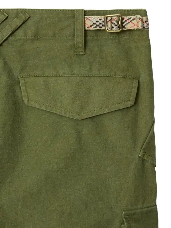 Burberry Cotton Cargo Trousers With Adjustable Waist