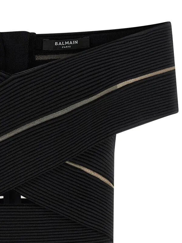Balmain Off-the-shoulder Crop Top