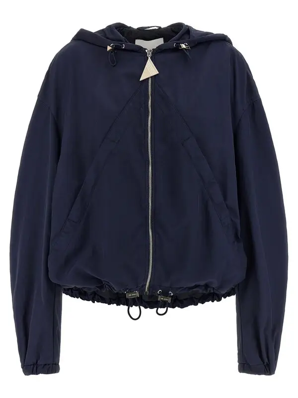 Attico Hooded Bomber Jacket - Blue