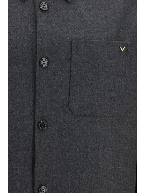 Valentino Garavani Vlogo Wool Blend Jacket - Gray