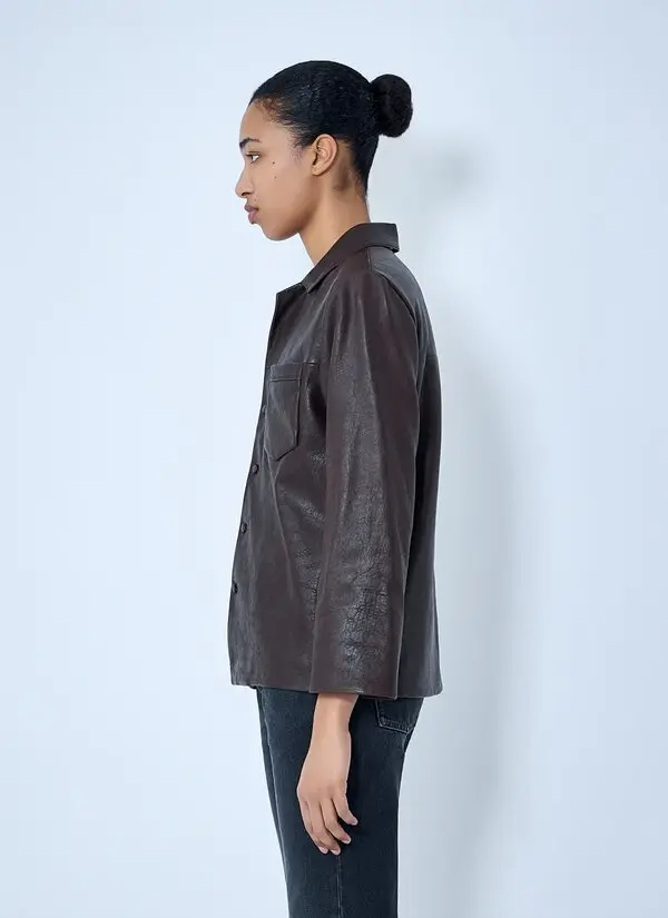 Saint Laurent Textured Leather Shirt