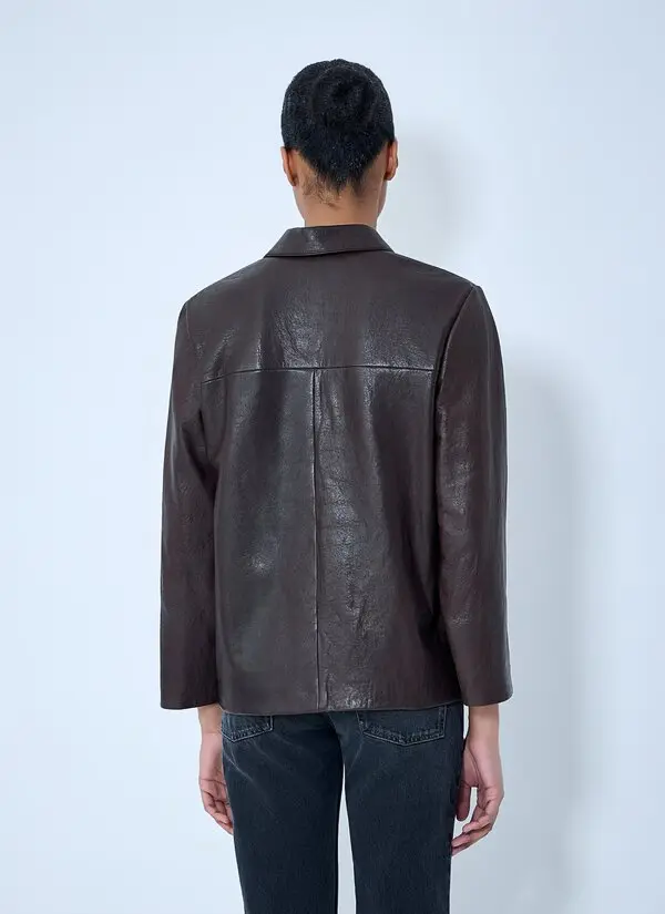 Saint Laurent Textured Leather Shirt