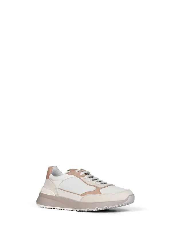 Brunello Cucinelli White Nubuck And Suede Sneakers