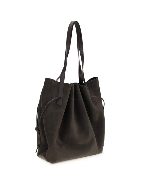 Yuzefi Scallop Suede Shoulder Bag - Brown