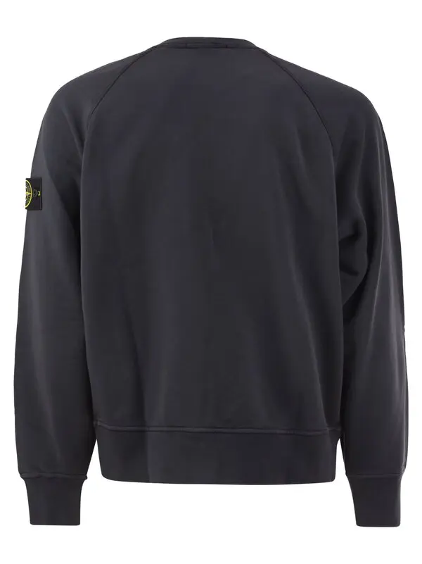 Stone Island Cotton Crew Neck Sweatshirt With Compass Badge