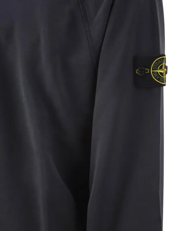 Stone Island Cotton Crew Neck Sweatshirt With Compass Badge - Blue