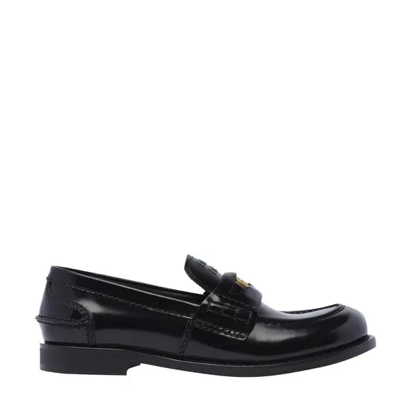 Miu Miu Logo Loafers - Black