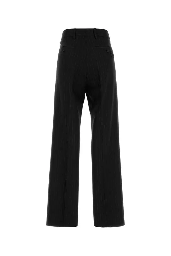 Miu Miu Embroidered Stretch Wool Palazzo Pant
