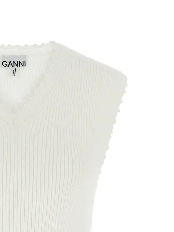 GANNI Cotton Crochet' Vest