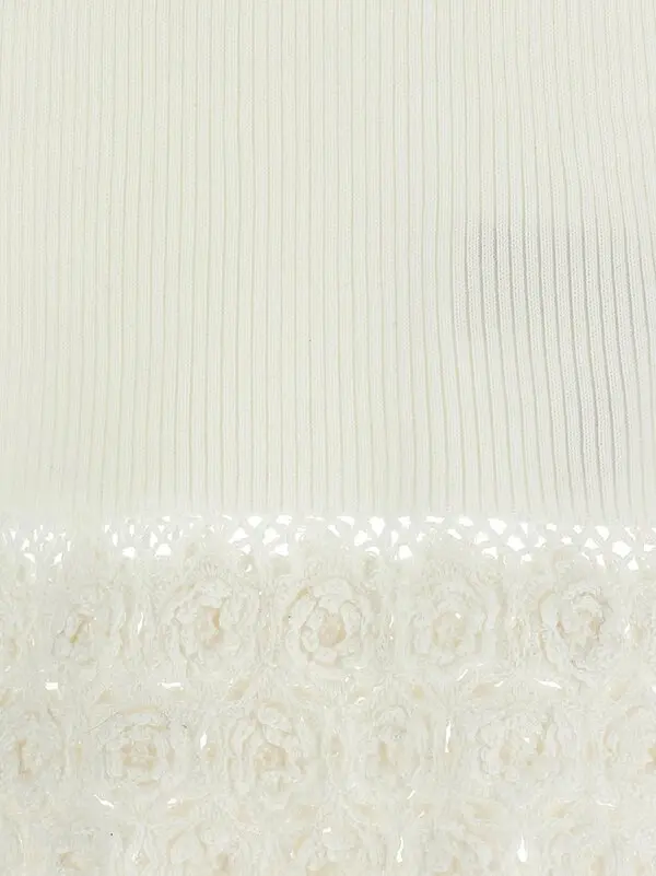 GANNI Cotton Crochet Vest - White
