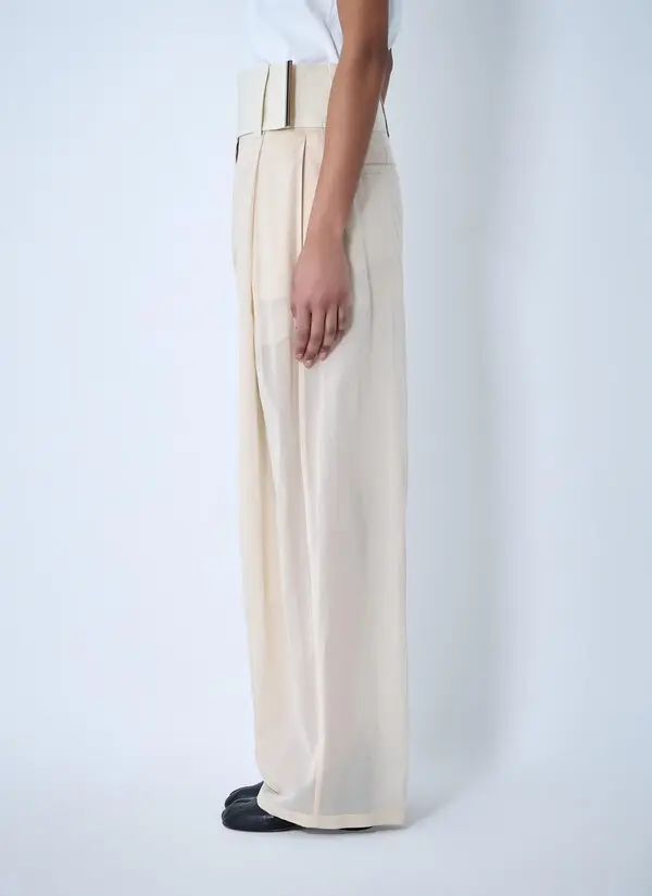 Sportmax High Waist Wide-leg Trousers - Cream