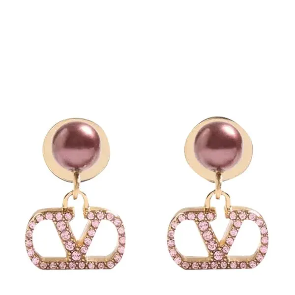 Valentino Garavani Vlogo Signature Pearls Earrings - Gold