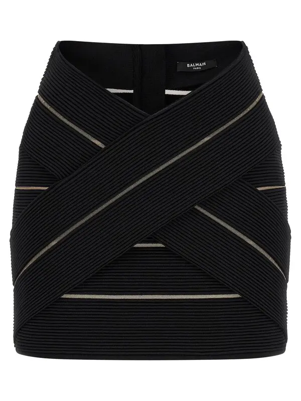 Balmain V-shaped Waist Skirt - Black