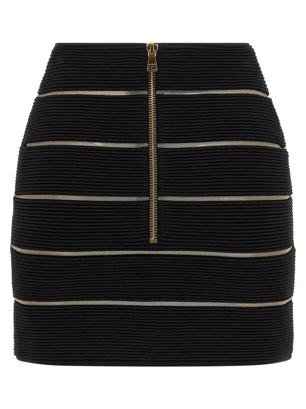 Balmain V-shaped Waist Mini Skirt - Black