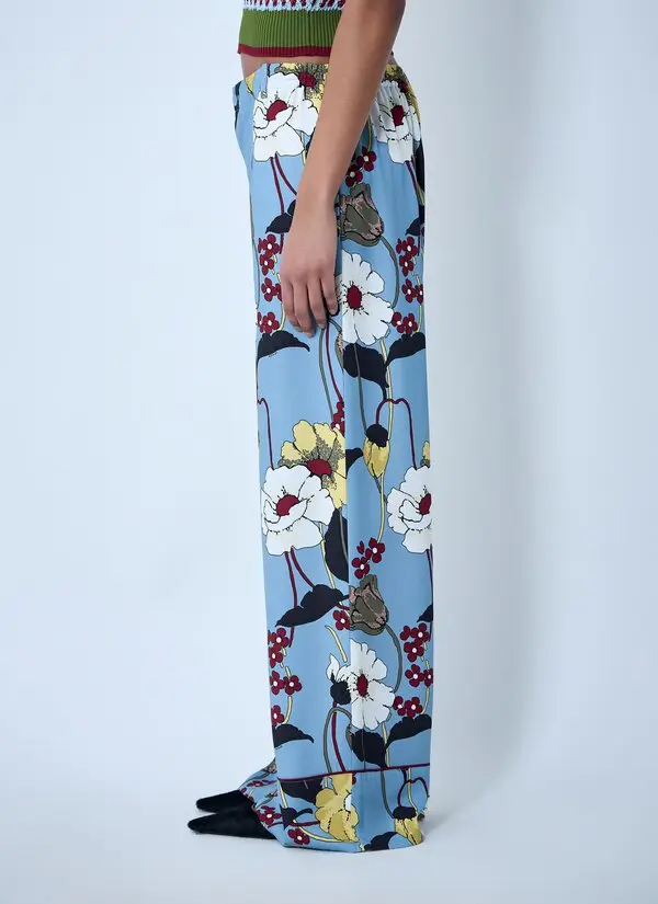 Marni Wide-leg Floral Trousers - Blue