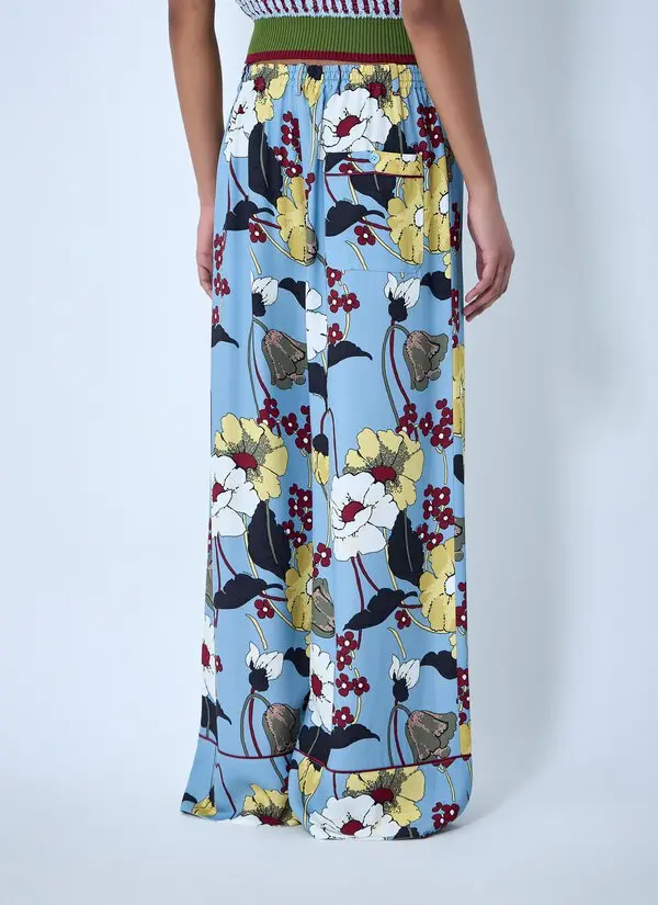Marni Wide-leg Floral Trousers - Blue