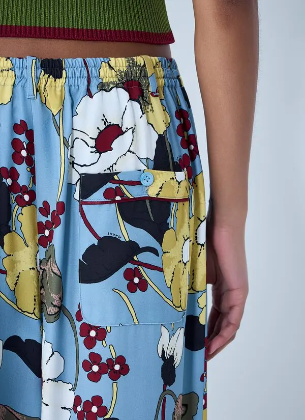 Marni Wide-leg Floral Trousers - Blue