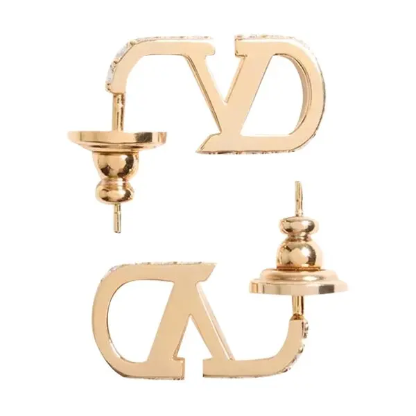 Valentino Garavani Vlogo Signature Strass Earrings - Gold