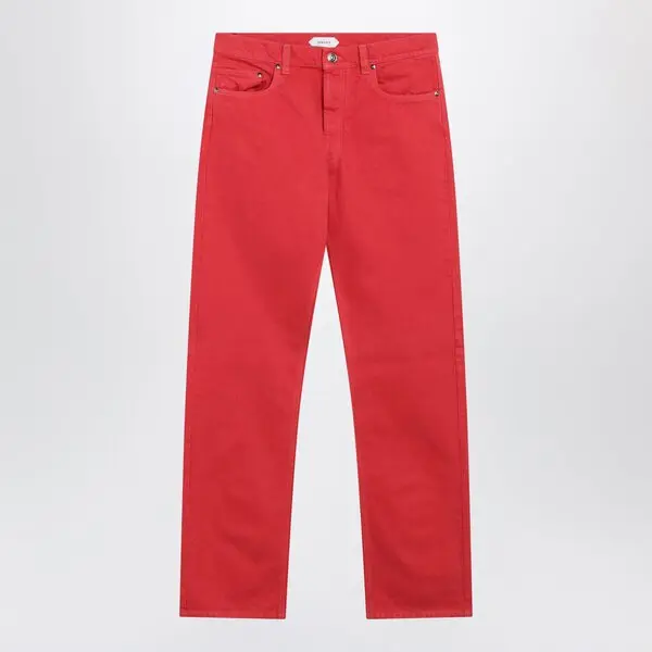 Versace Straight-leg Cotton Denim Jeans - Red