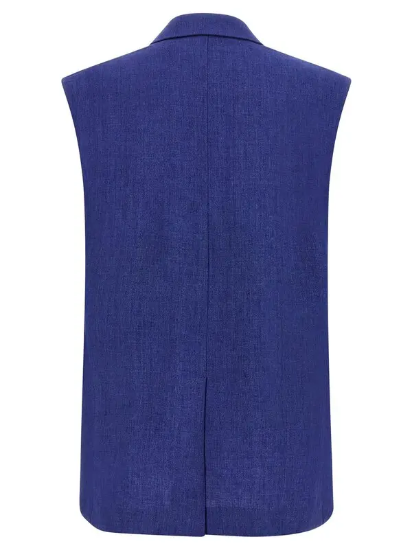 Max Mara Mstaia Linen Waistcoat - Blue