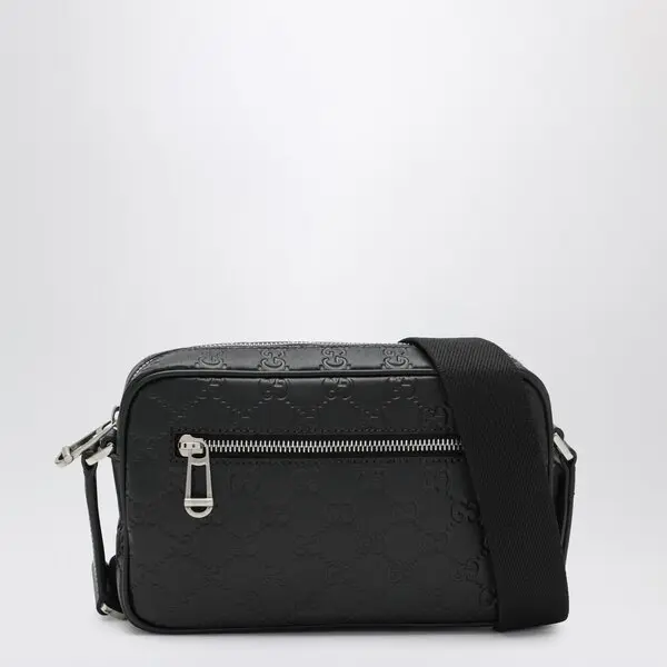 Gucci Small Gg Emblem Shoulder Bag - Black
