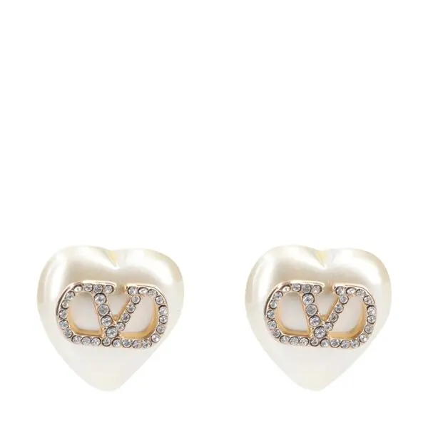 Valentino Garavani Vlogo Signature Pearl Earrings - White