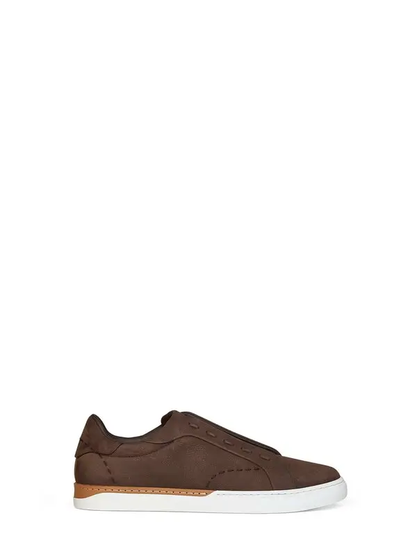 Fendi Brown Nubuck City Low-top Sneakers - Multicolor