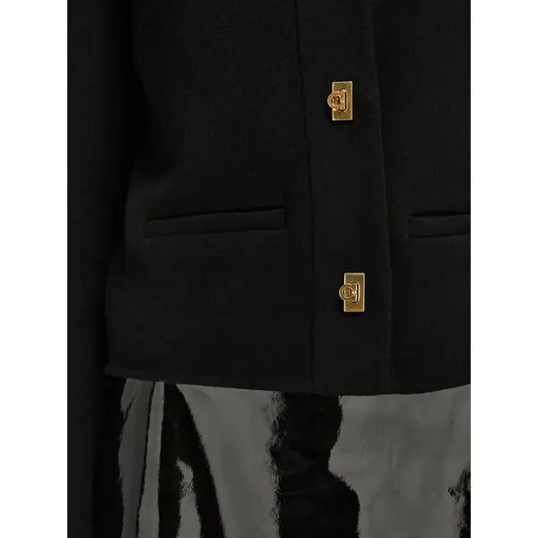 FERRAGAMO Cropped Wool Cashmere Jacket - Black