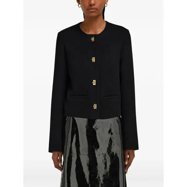 FERRAGAMO Cropped Wool Cashmere Jacket - Black