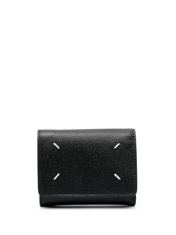 MAISON MARGIELA Grainy Calf Leather Four Stitches Wallet - Black