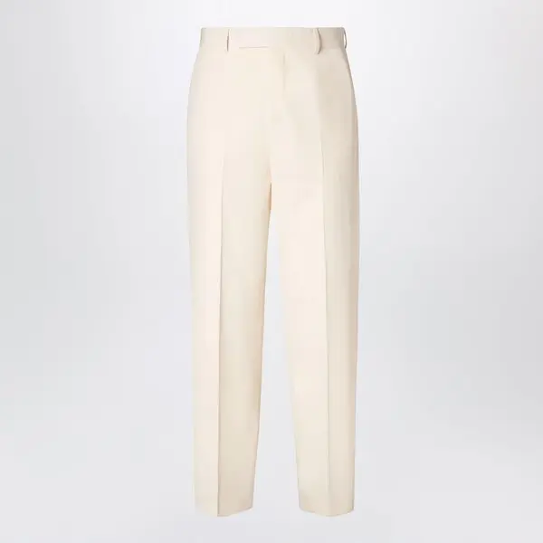 Fendi Wool Gabardine Trousers - White