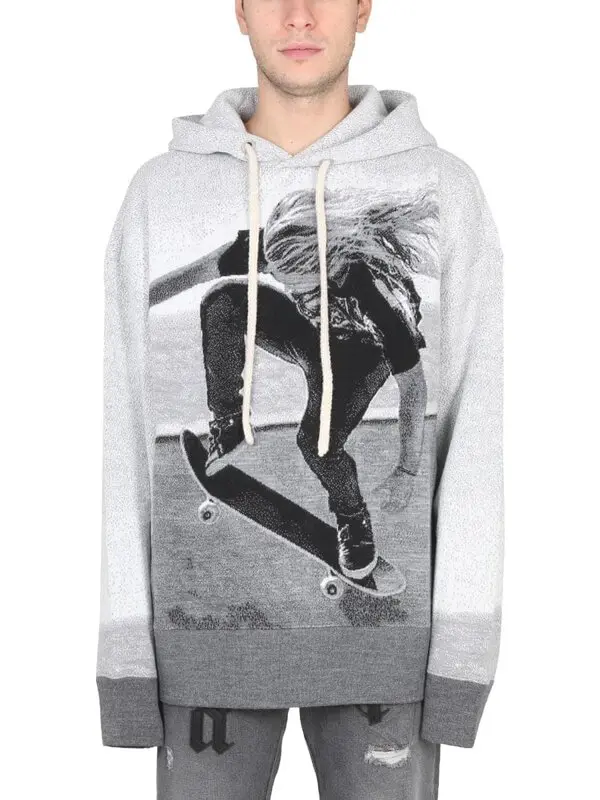 Palm Angels Hooded Shirt - Gray