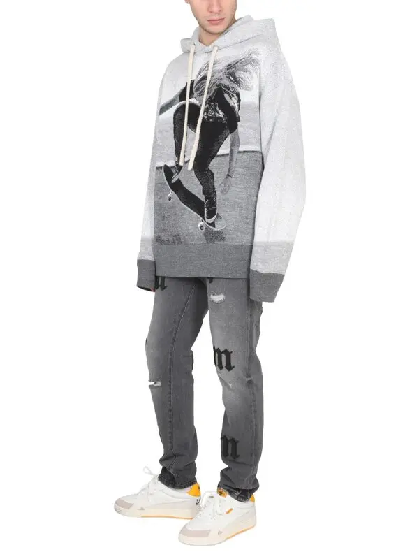 Palm Angels Hooded Graphic Sweatshirt