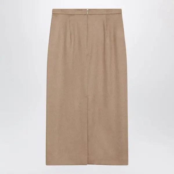 Max Mara Camel Brushed Pencil Skirt